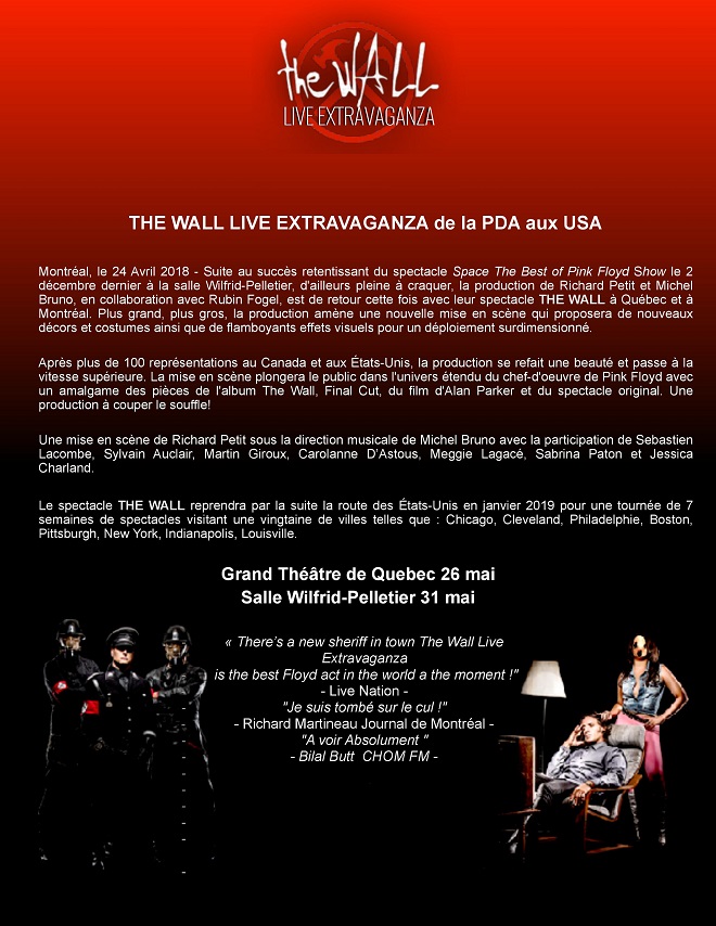THE WALL LIVE EXTRAVAGANZA de la PDA aux USA